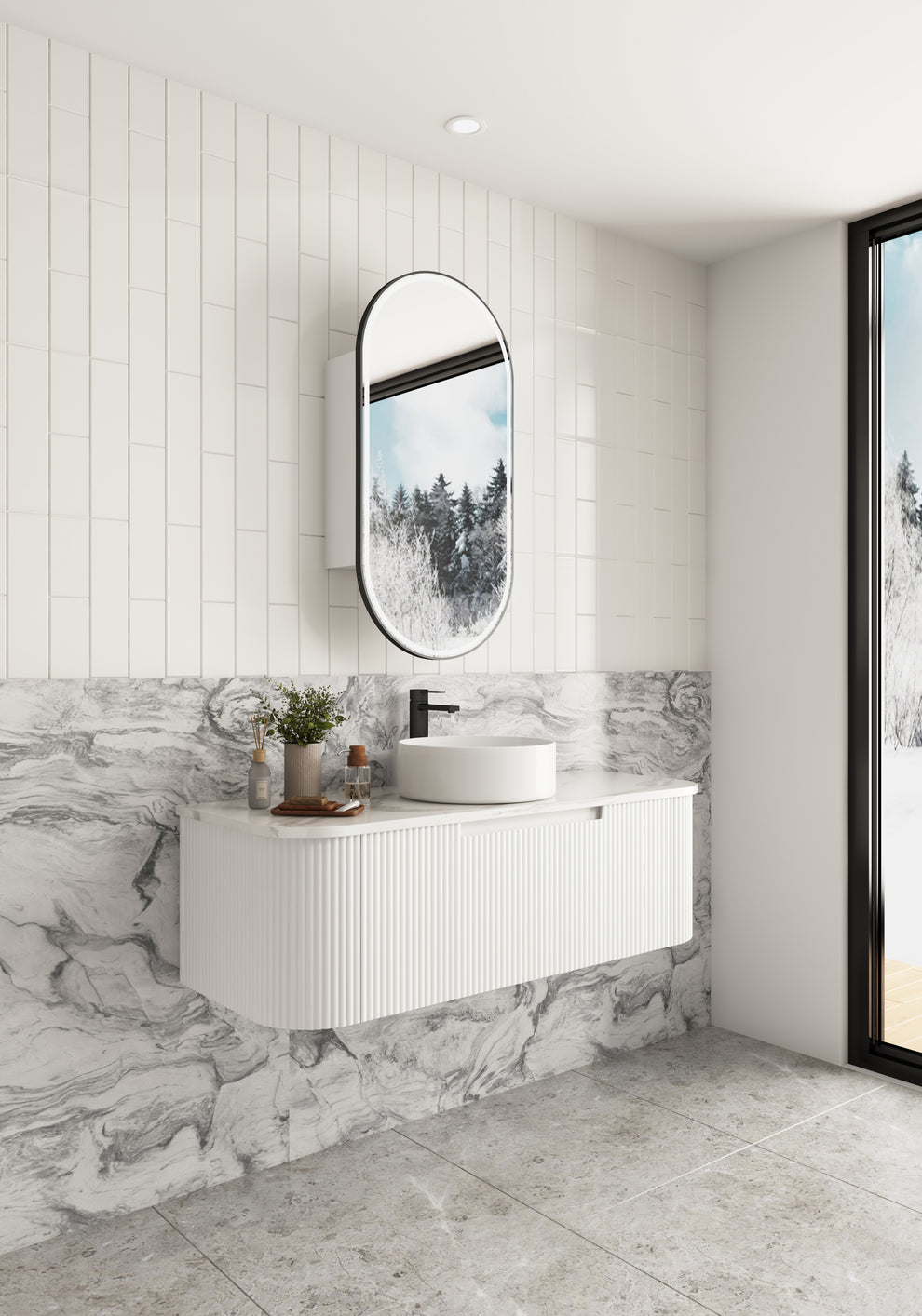 Aulic Savio Curve Finger Pull Cabinet 1200*460*350MM With Cato Flat ...