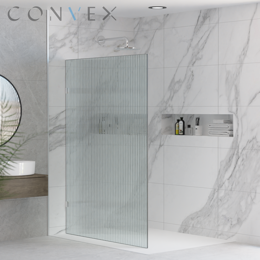 Fluted/Reeded Frameless Walk In Shower Panel – DC Ceramics Tile & Bathroom