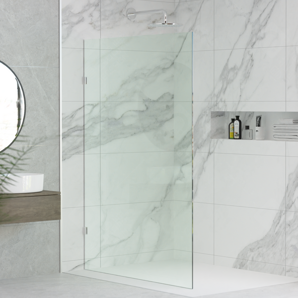 Fully Frameless Walk In Shower Panel – DC Ceramics Tile & Bathroom